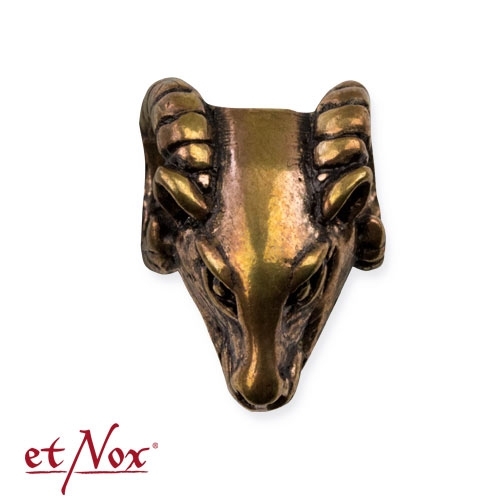 BP1011 Inel pentru barba sau par din bronz Ram Skull (lichidare stoc ...