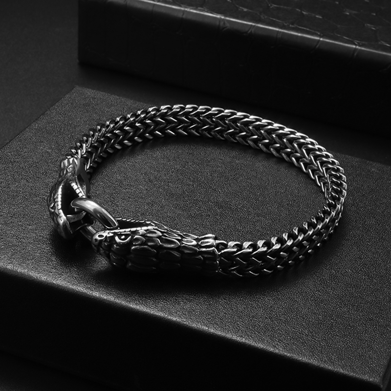 Bratara inox Double-headed Snake (Sarpe cu doua capete) - Bestial.ro