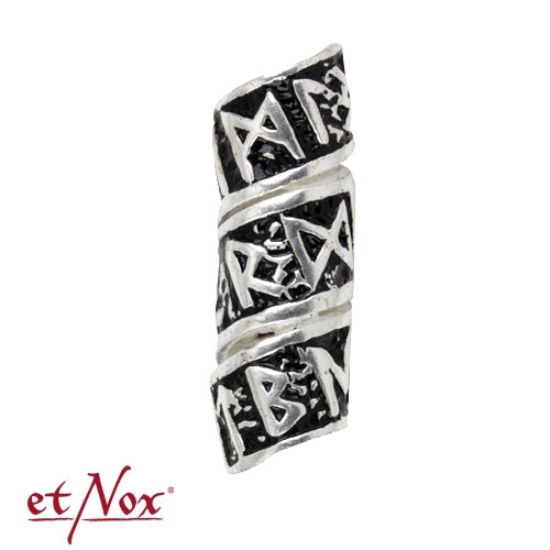 BP1018 Inel pentru barba sau par din bronz placat cu argint Rune Spiral ...