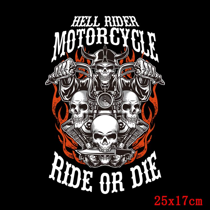 Backpatch de lipit HELL RIDER MOTORCYCLE - Bestial.ro