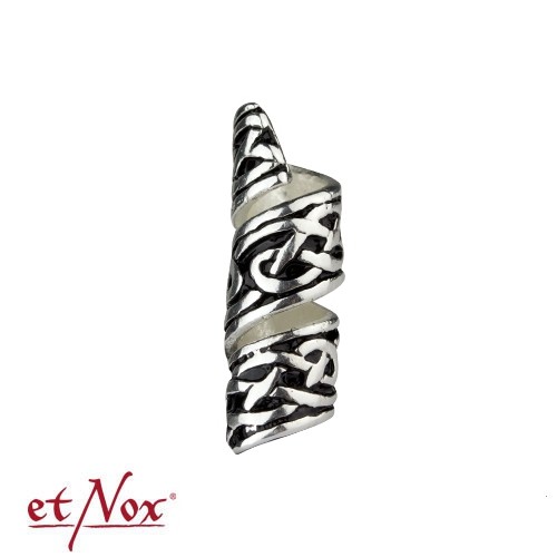 BP1021 Inel pentru barba sau par din bronz placat cu argint Celtic knot ...