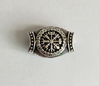 Inel argintiu pentru barba sau par Viking model 9 - Bestial.ro