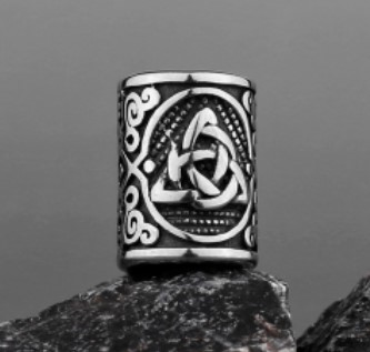 Inel de barba din inox Viking model 4 (Celtic Knot mic) - Bestial.ro