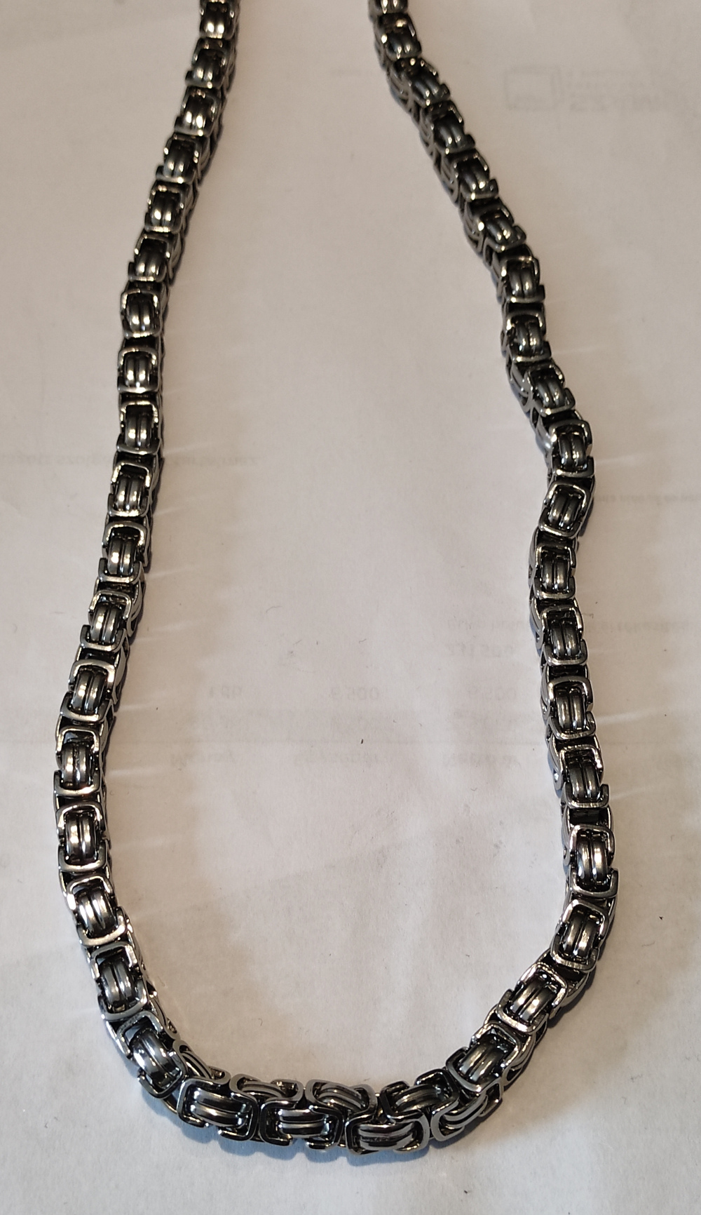 Lant de inox pentru gat cu zale dreptunghiulare - Bestial.ro