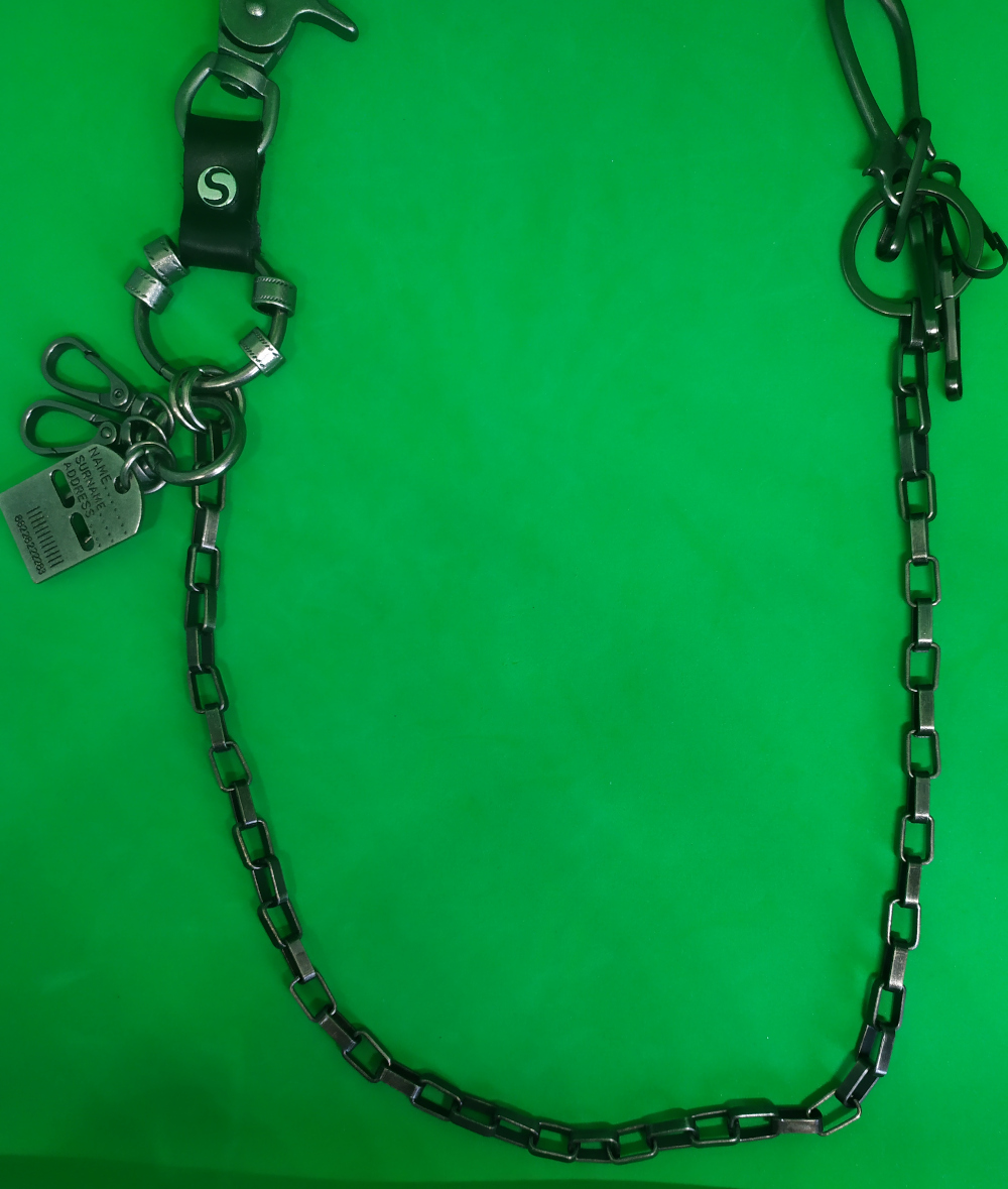 Lant de pantaloni SOLID STEEL cu zale dreptunghiulare si ID Tag (LPSS18 ...