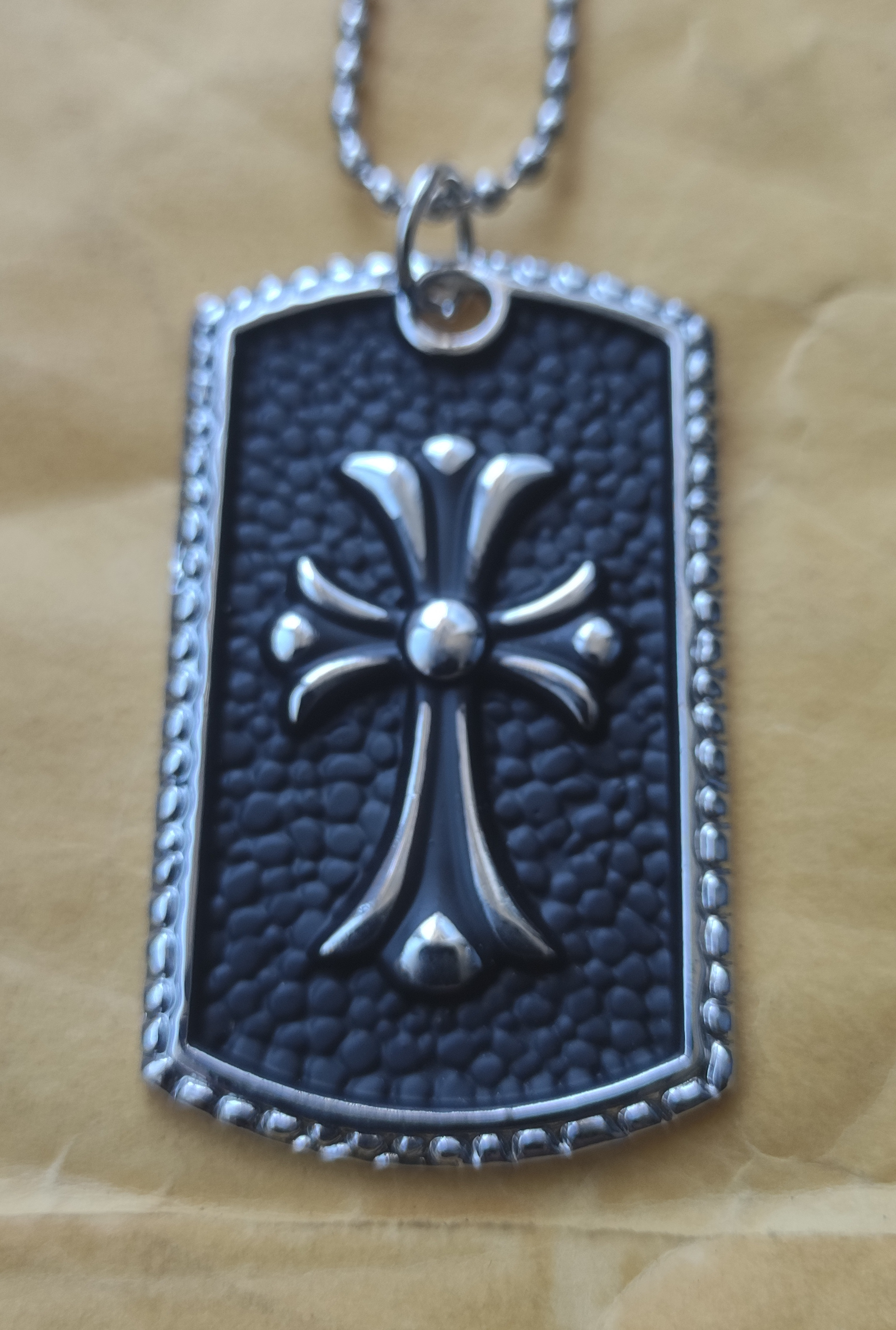 Medalion inox Cross (colectia Motorbike) - Bestial.ro