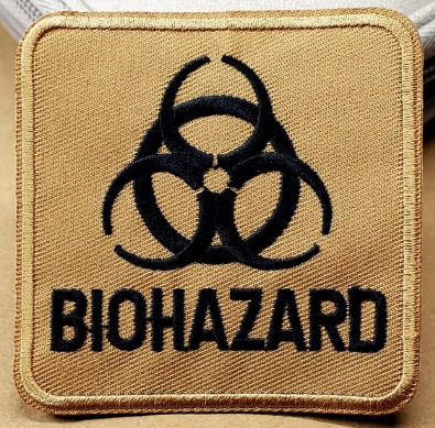 Patch BIOHAZARD Logo coyote (patch patrat) (JBG) - Bestial.ro