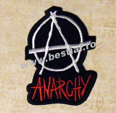 Patch Anarchy logo alb si rosu (JBG) - Bestial.ro