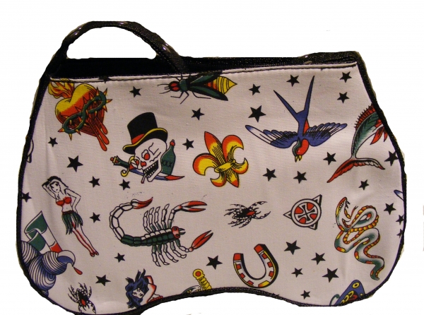 Geanta mica alba cu capse (MBM) - Bestial.ro