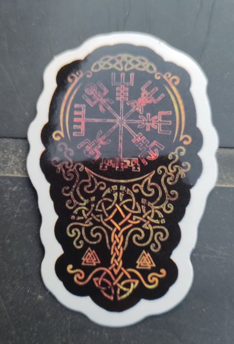 Sticker (abtibild) Viking - Vegvisir Knotwork (JBG) - Bestial.ro